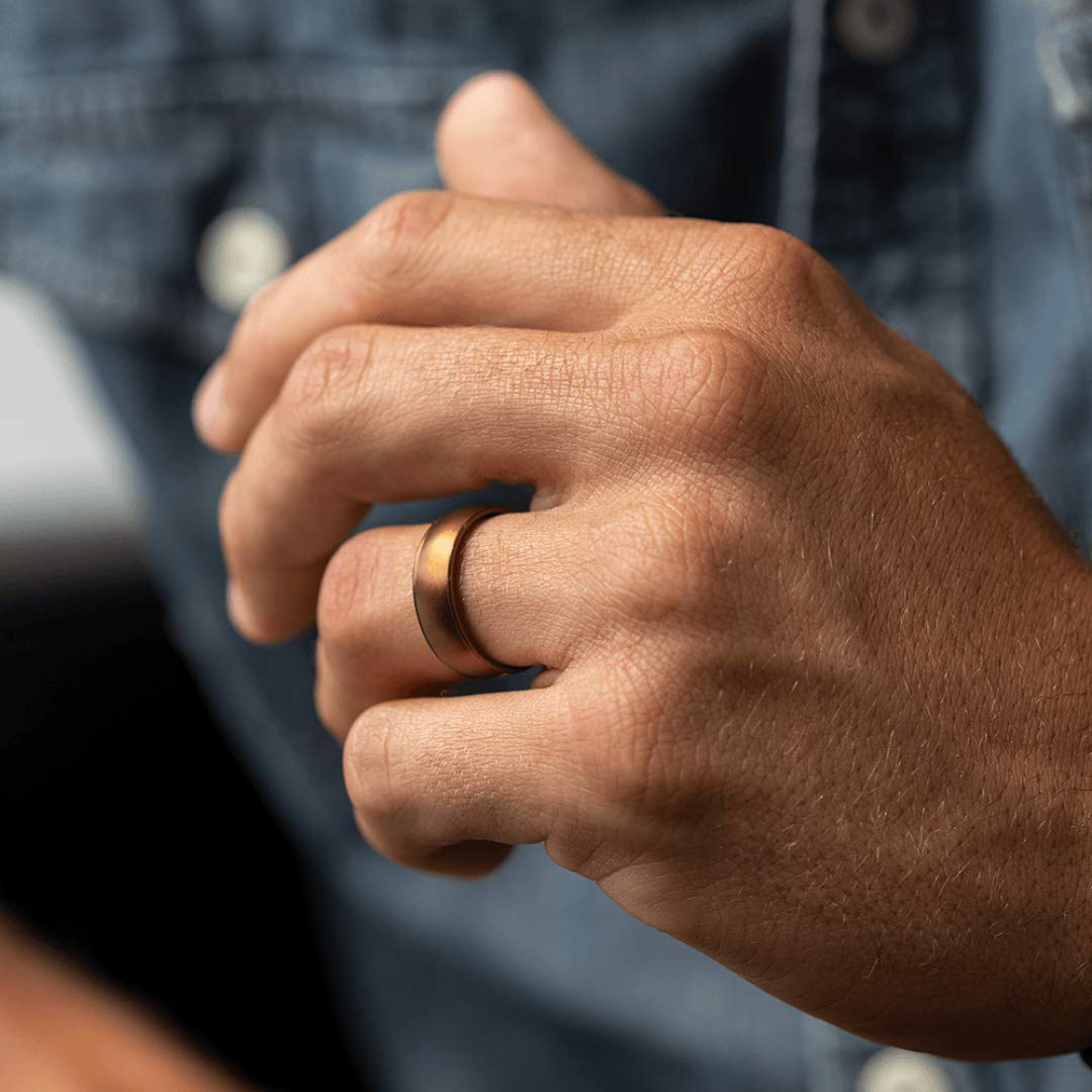 Enso Rings Classic Legend Silicone Ring - A Silicone Ring Made in The USA - an Ultra Comfortable, Breathable, and Safe Silicone Ring - Men's and Women's Silicone Wedding Ring (Poseidon, 7)