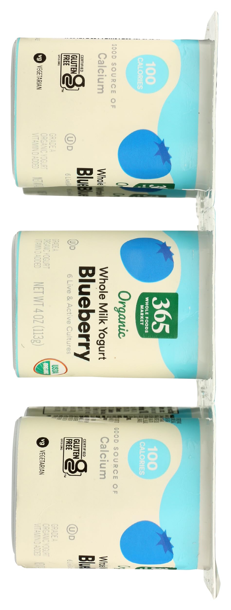365 by Whole Foods Market, Yogurt Blueberry 6Pk Organic, 24 Ounce