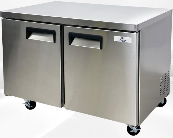 Under Counter Freezer 48" Stainless Steel Commercial Freezer NSF 2 doors 2 shelves, 0°F to -8°F 115V/60HZ Restaurant- TUC48F