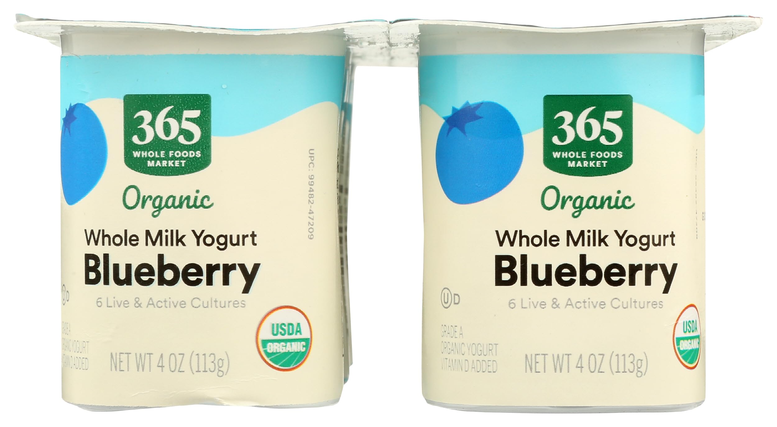 365 by Whole Foods Market, Yogurt Blueberry 6Pk Organic, 24 Ounce