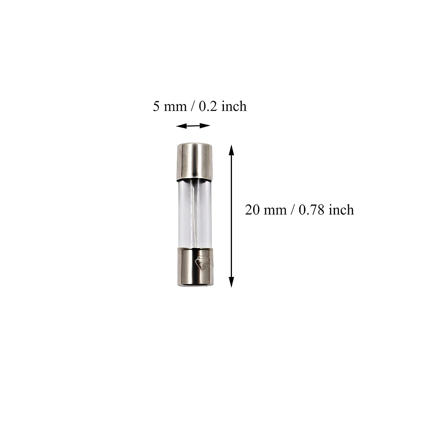 SIXQJZML 10 Pack F2AL Fast-Blow Fuse 2A 250V Glass Fuses 0.2 x 0.78 inch / 5 x 20 mm (2amp) (F2A)