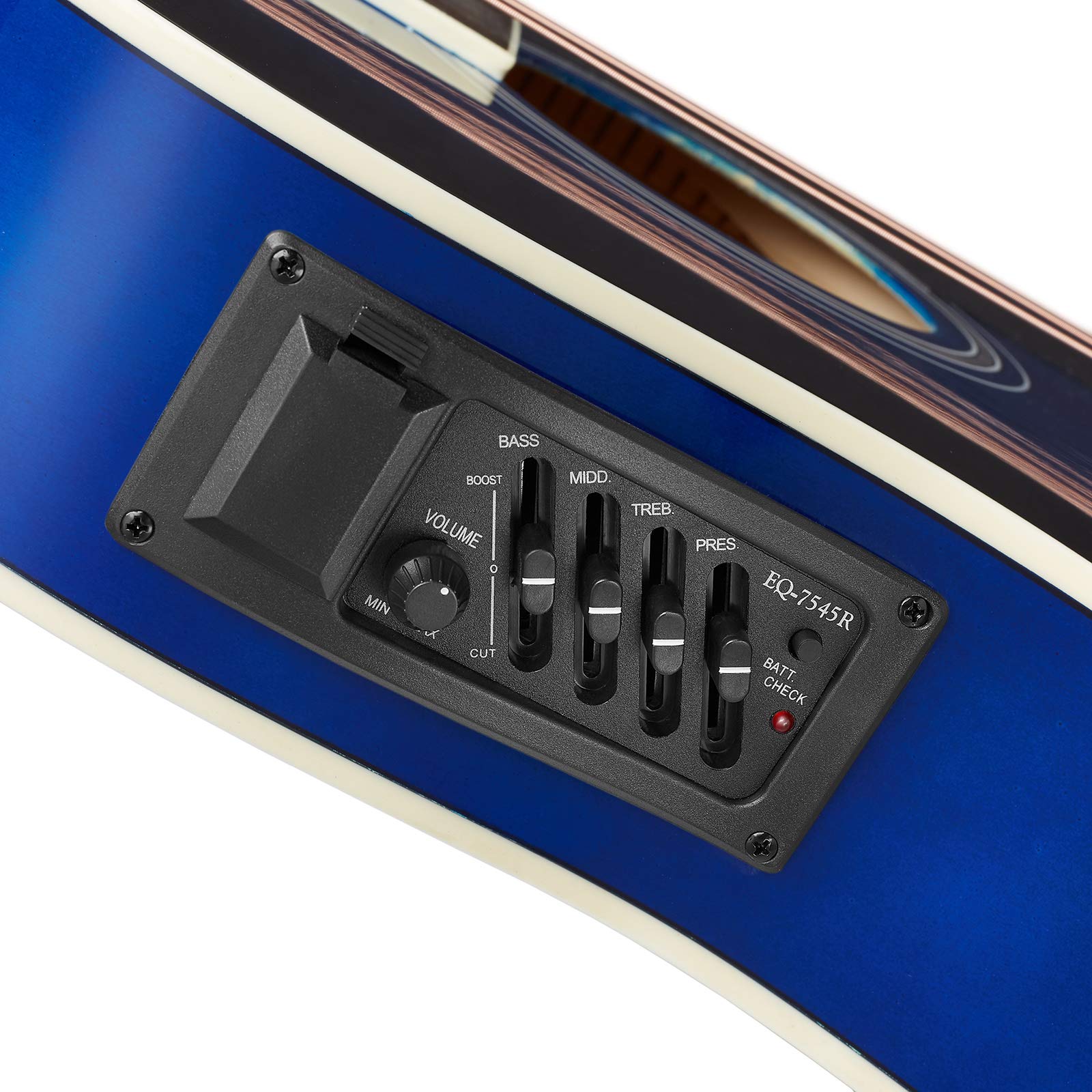 Ashthorpe Full-Size Cutaway Thinline Acoustic-Electric Guitar Package - Premium Tonewoods - Blue