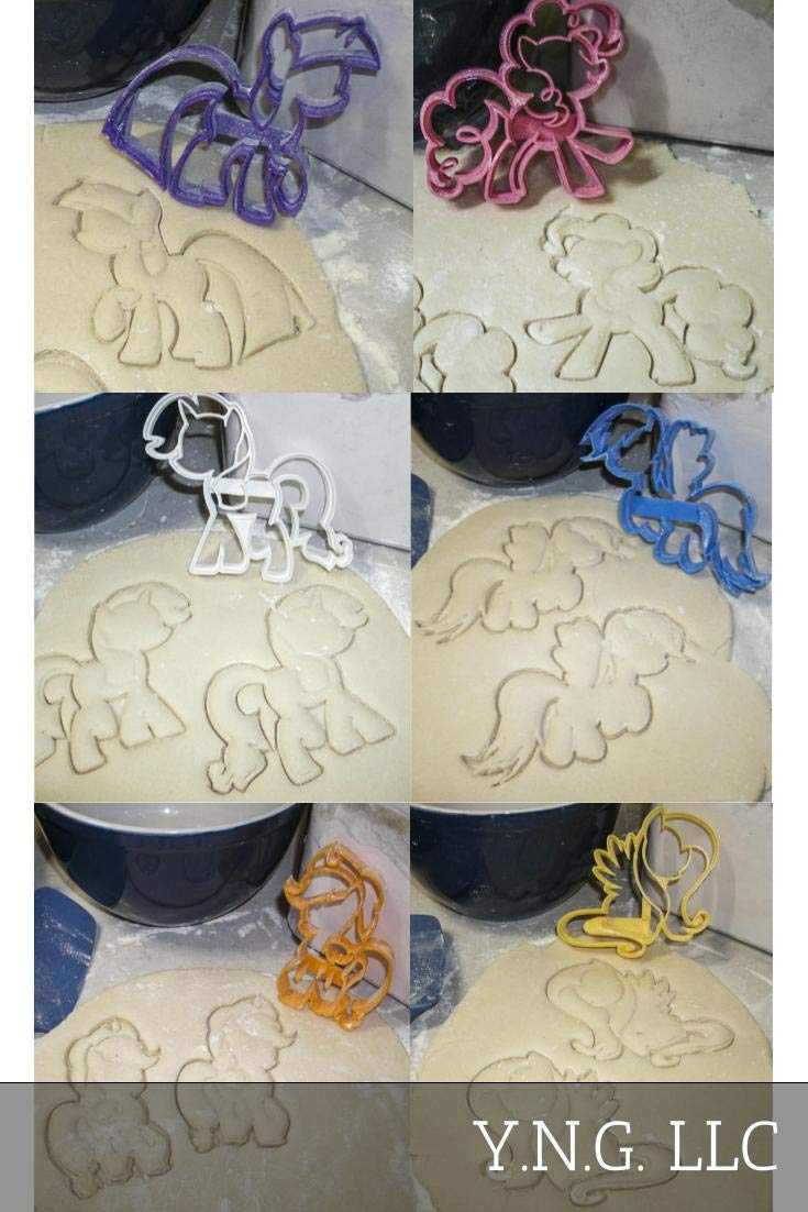 INSPIRED BY MY LITTLE PONY FRIENDSHIP IS MAGIC THEMED CHARACTERS SET OF 6 COOKIE CUTTERS USA PR1077