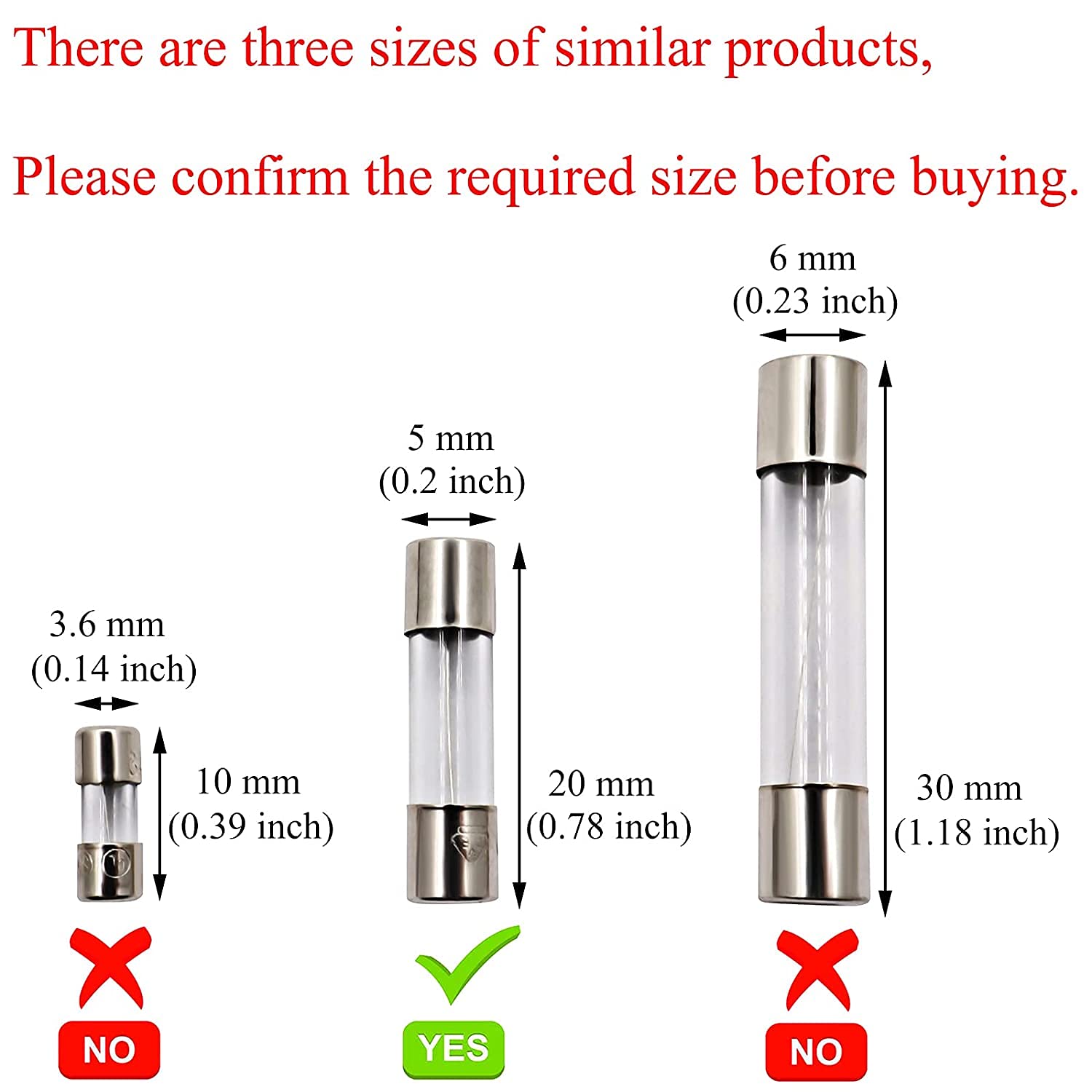 SIXQJZML 10 Pack F2AL Fast-Blow Fuse 2A 250V Glass Fuses 0.2 x 0.78 inch / 5 x 20 mm (2amp) (F2A)
