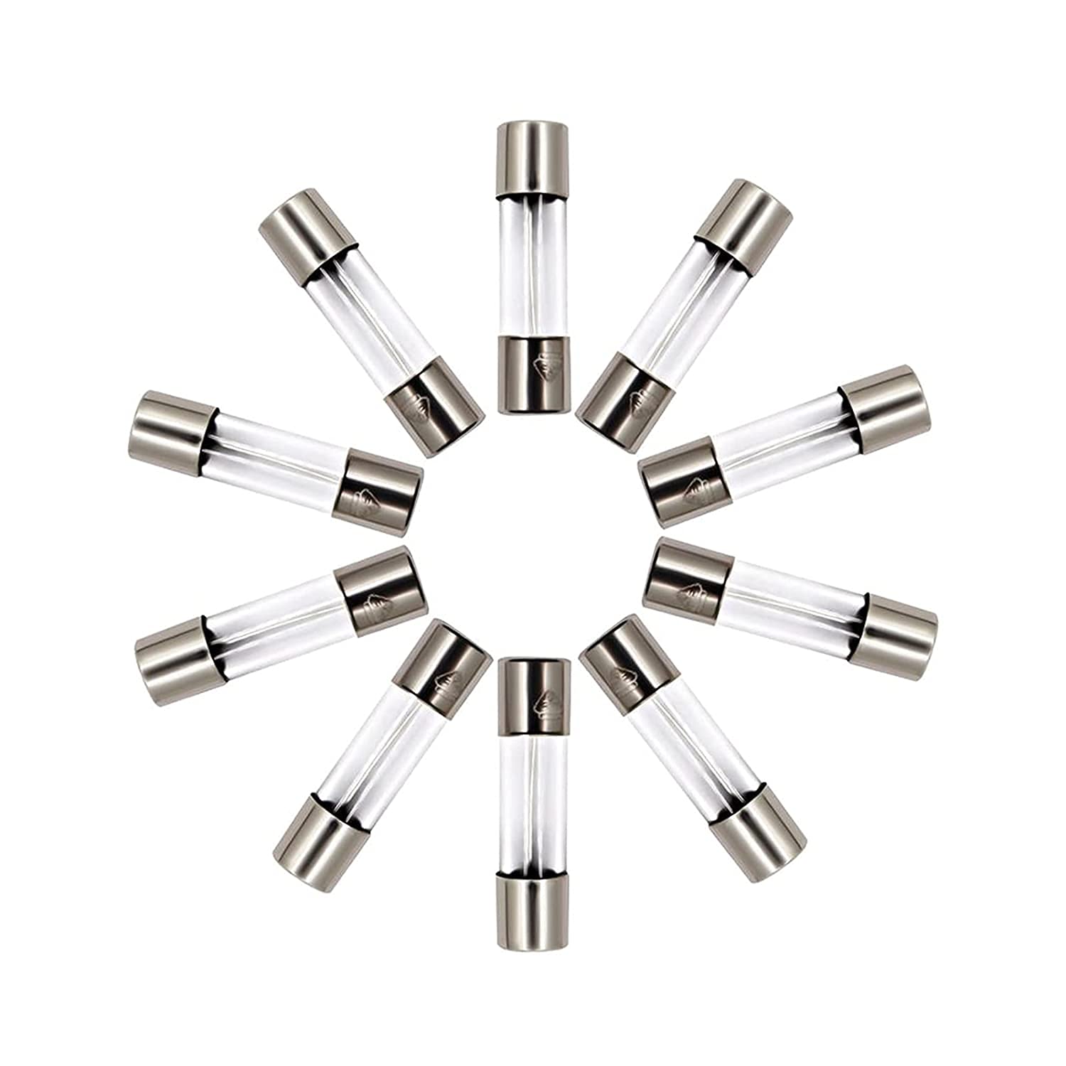 SIXQJZML 10 Pack F2AL Fast-Blow Fuse 2A 250V Glass Fuses 0.2 x 0.78 inch / 5 x 20 mm (2amp) (F2A)