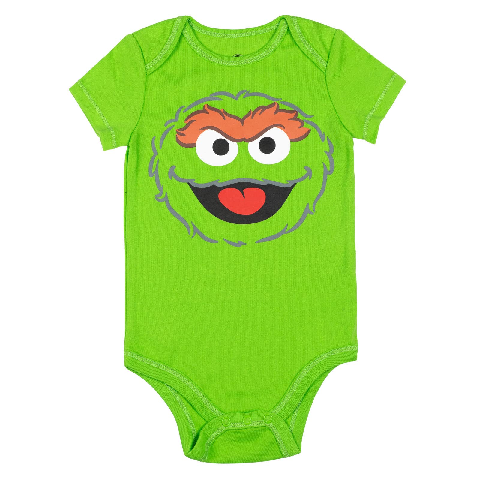 Sesame Street Elmo Cookie Monster Oscar the Grouch Big Bird Infant Baby Boys 5 Pack Bodysuits White 18 Months