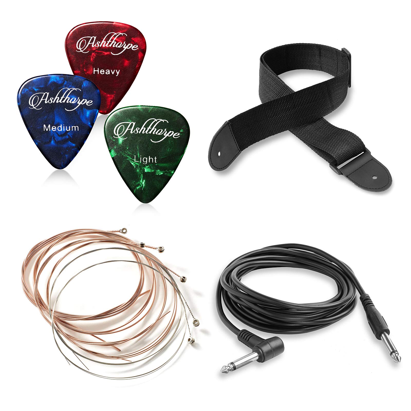 Ashthorpe Full-Size Cutaway Thinline Acoustic-Electric Guitar Package - Premium Tonewoods - Blue