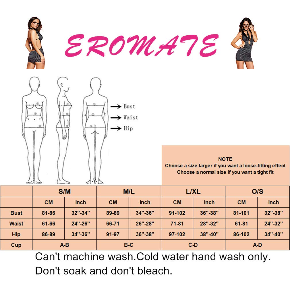 EROMATE Black Lace Garter Belt for Women Halter Women Lingerie Fishnet Stocking