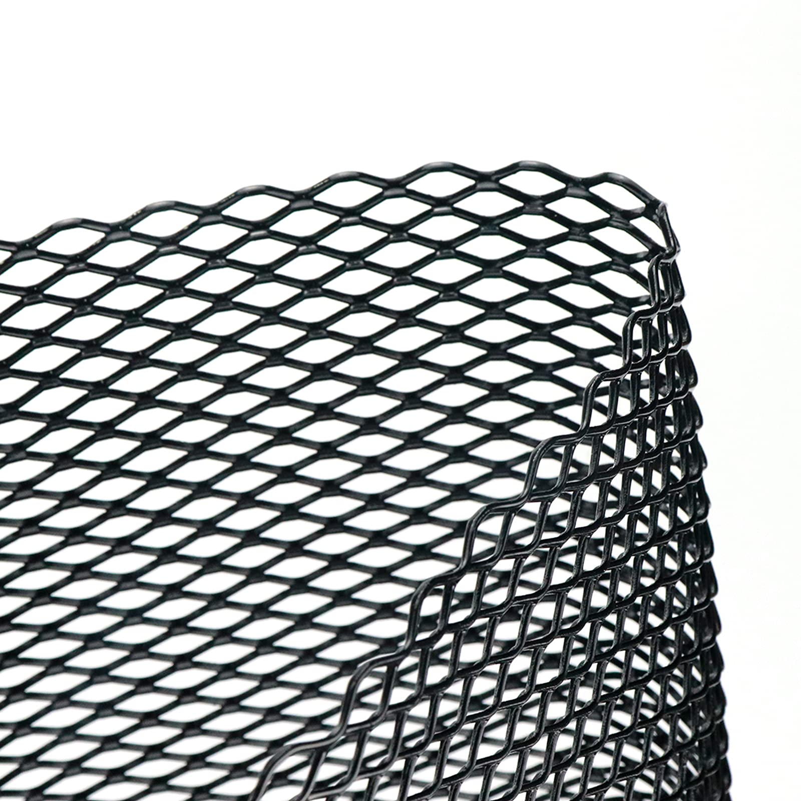Modengzhe 40 x 13 inch Car Grill Mesh Sheet, Black Painted Aluminum Alloy Multifunctional Grille Mesh Roll, 6 x 12 mm Hexagon-Shape Grids