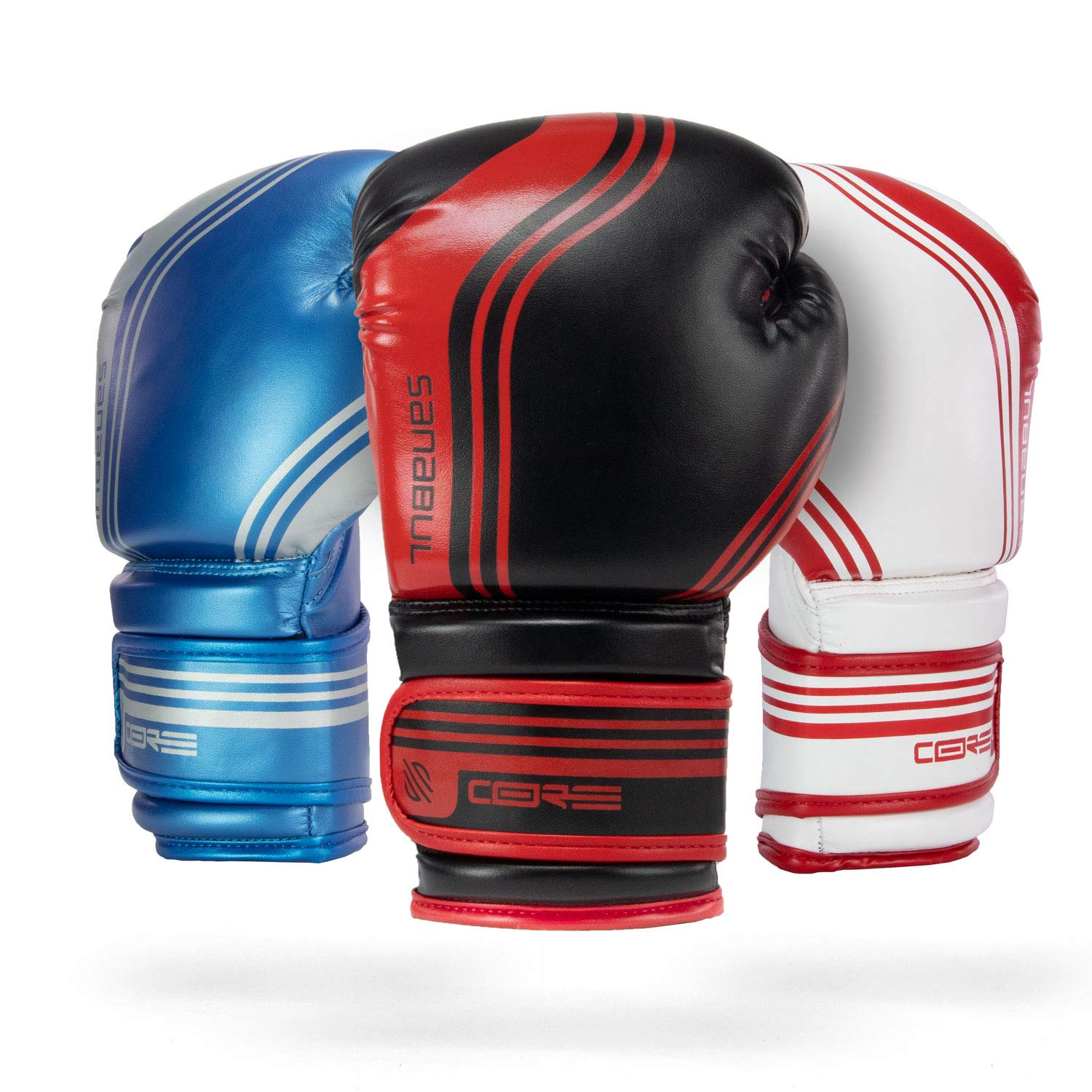 Sanabul Core Gel Training Boxing Gloves for Men and Women Advanced Muay Thai and Kickboxing Gloves Heavy Bag & Boxing Sparring - Black/Red, 16 oz