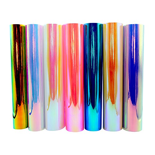 TECKWRAP Holographic Opal Craft Vinyl 12" x 12" 7 Sheets/Pack for Craft Cutters,Sign Plotters
