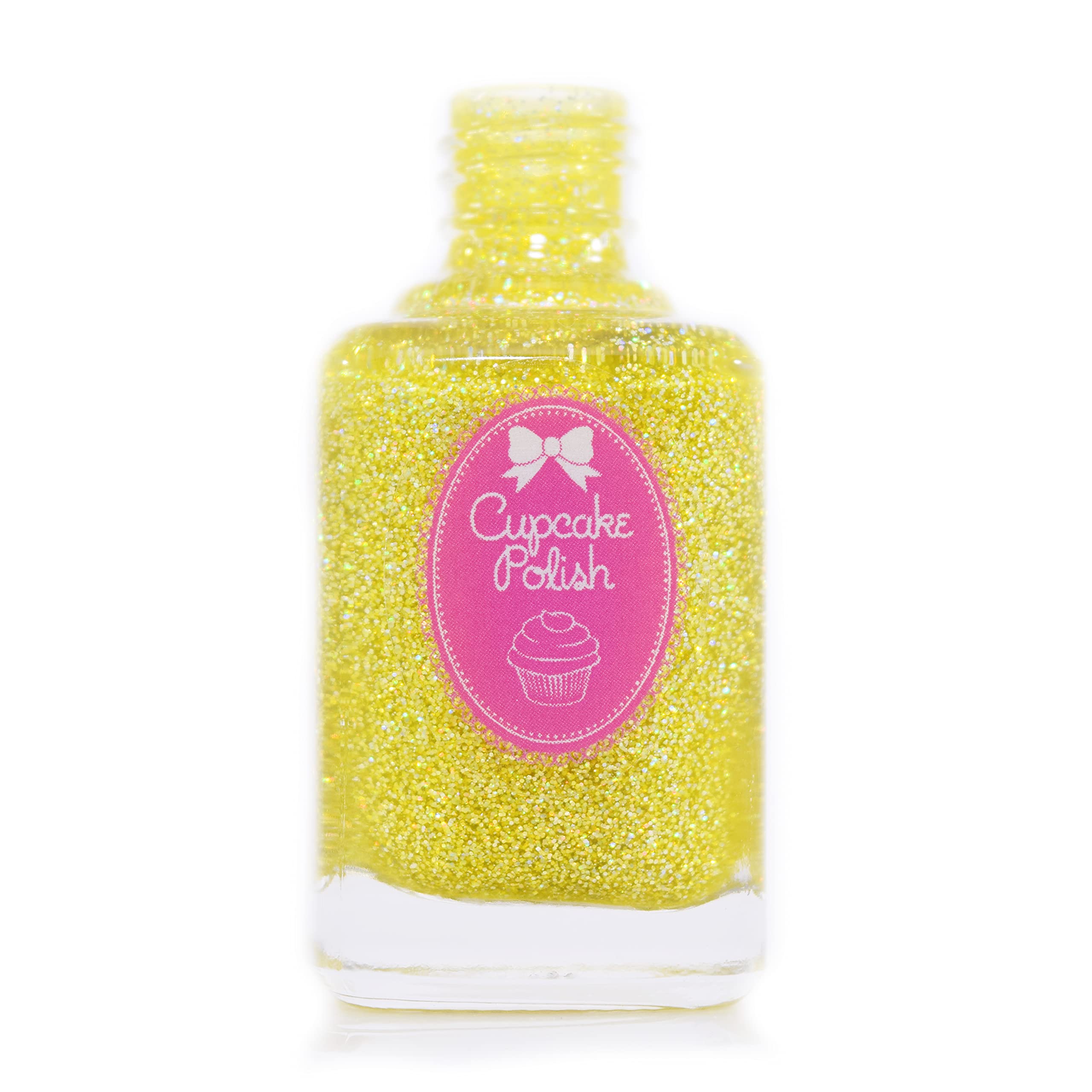 Princess Lolly - yellow glitter holographic nail polish by Cupcake Polish