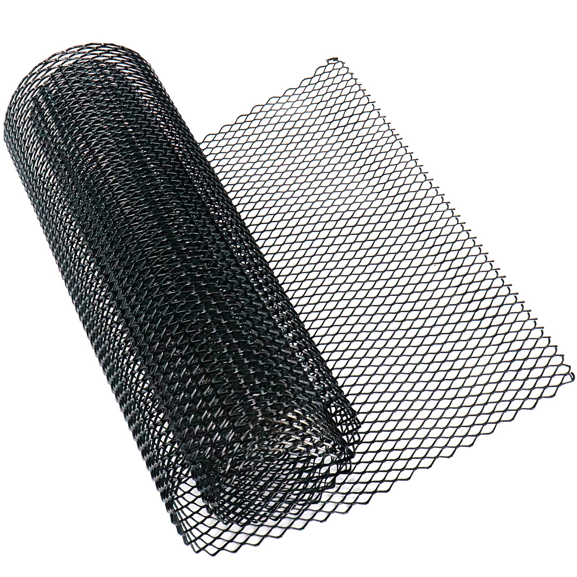 Modengzhe 40 x 13 inch Car Grill Mesh Sheet, Black Painted Aluminum Alloy Multifunctional Grille Mesh Roll, 6 x 12 mm Hexagon-Shape Grids
