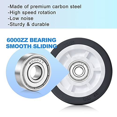 WUDOYO Professional Locking Office Chair Wheels with Brakes Wide Rubber Heavy Duty Replacement for Carpet Wood Tile Floor(with 5 Locks)
