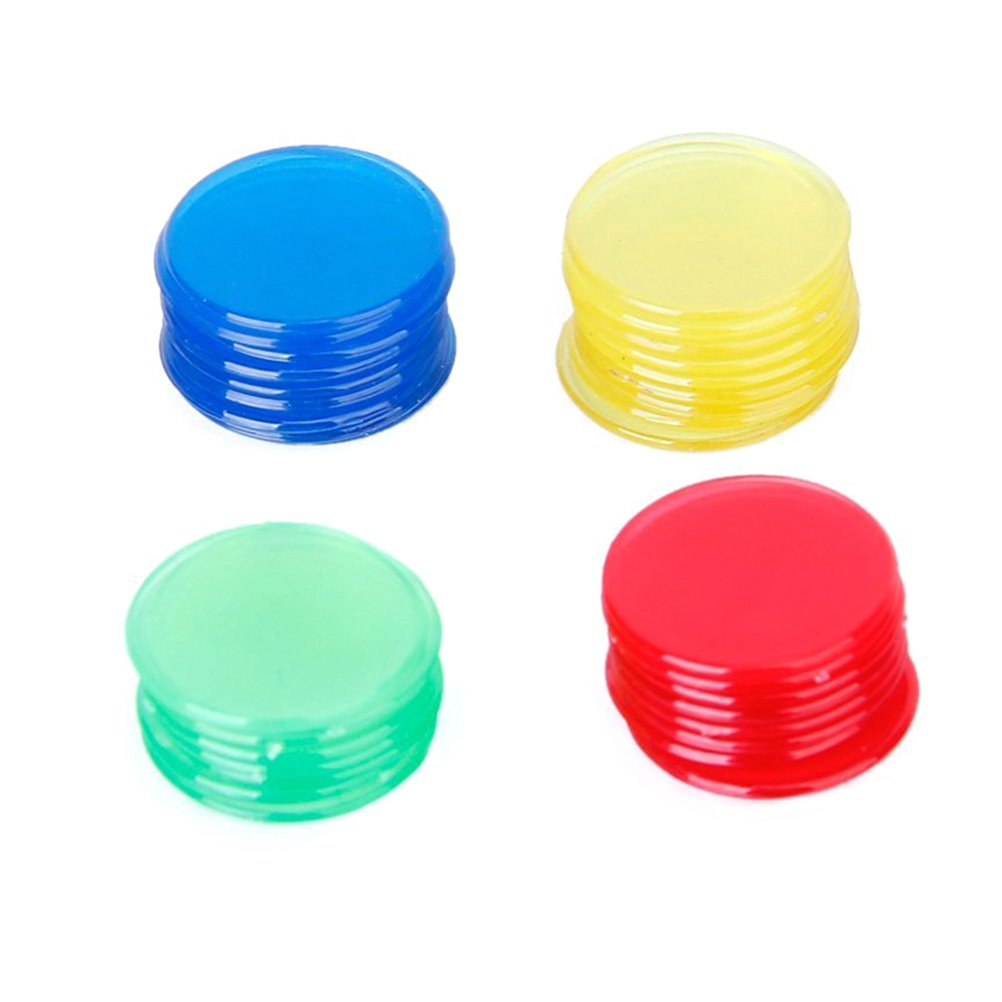 STOBOK 20pcs Bingo Chips Plastic Bingo Markers Set Transparent Counters Counting Chips Bingo Supplies (Sky-Blue)