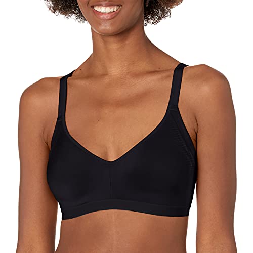 Warner's Blissful Benefits Seamless Wireless Lightly Lined T-Shirt Bra, Black, Medium