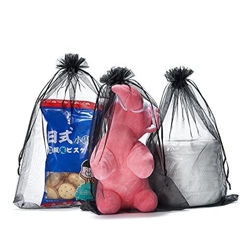 Volanic 50PCS 8 X 12 Inch Sheer Drawstring Organza Gift Bag Jewelry Pouch Party Wedding Favor Candy Mini Bottle Samples Display Bags