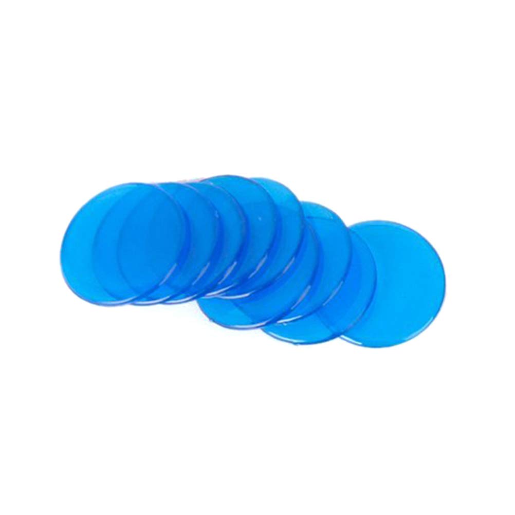 STOBOK 20pcs Bingo Chips Plastic Bingo Markers Set Transparent Counters Counting Chips Bingo Supplies (Sky-Blue)