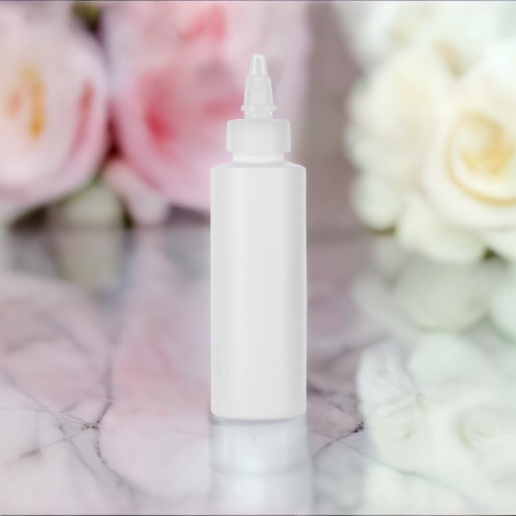 JUVITUS 4 oz / 120 ml White Plastic Cylinder Squeeze Bottle with Twist Top (12 Pack)