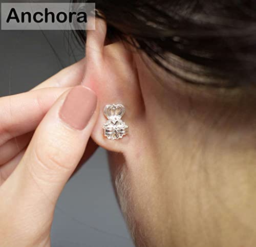 Anchora Original Magic Earring Backs for Droopy Ears | Earring Lifters for Heavy Earring | Earing Lifter Backs BAX | Earlobe Secure Clear Miracle (1 Gold 1 Rose 1 Silver)