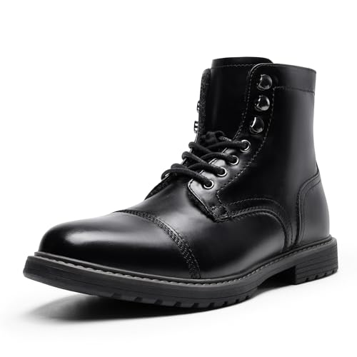 Bruno Marc Men's Motorcycle Boots Oxford Dress Boot,Size 12,Black-11,Philly_11