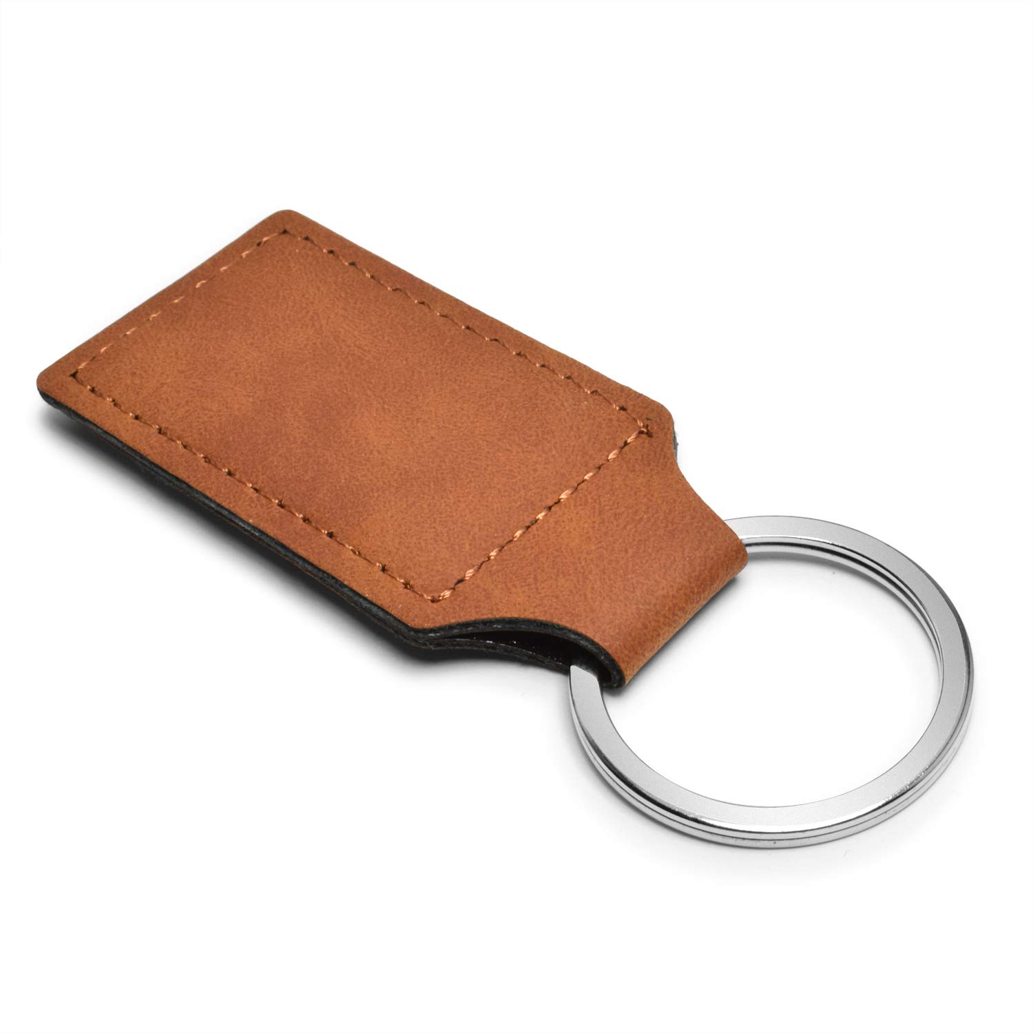 iPick Image Compatible with Honda Civic Si Rectangular Brown Leatherette Key Chain