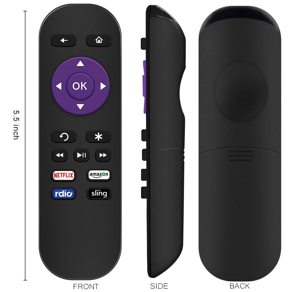 Gvirtue Remote Control Replacement for Roku 1, Roku 2(HD, XD, XS), Roku 3, Roku LT, HD, XD, XDS, Roku N1, Roku Express, Roku Express+ (4 Buttons)