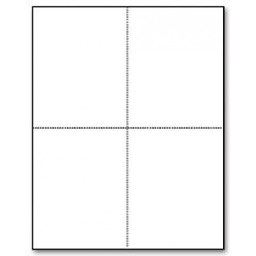Perforated Paper, 4 Up 24# 8.5" X 11". Perforated in 4 Pcs. of 4.5" X 5.5". (1 Horizontal 1 Vertical). 500 Sheets. Ideal for W-2 and 1099 Tax Forms, and Much More. Working with Laser/Inkjet Printer.