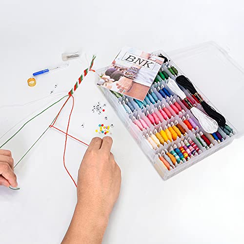 962Pcs Friendship Bracelet String Kits with Storage Box, 110 Colors Embroidery Thread and 800 Beads,52Pcs Cross Stitch Tools-Labeled with Embroidery Thread Numbers for Bobbins,Great Production Gift.
