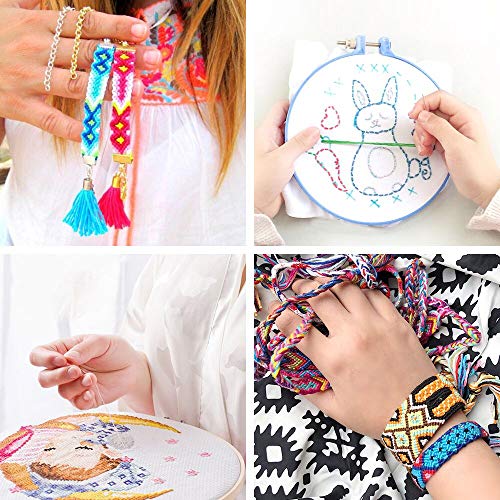 962Pcs Friendship Bracelet String Kits with Storage Box, 110 Colors Embroidery Thread and 800 Beads,52Pcs Cross Stitch Tools-Labeled with Embroidery Thread Numbers for Bobbins,Great Production Gift.