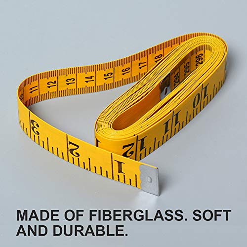 SumVibe 120 Inches/300cm Soft Tape Measure, Pocket Measuring Tape for Sewing Tailor Cloth Body Measurement, Yellow 2-Pack