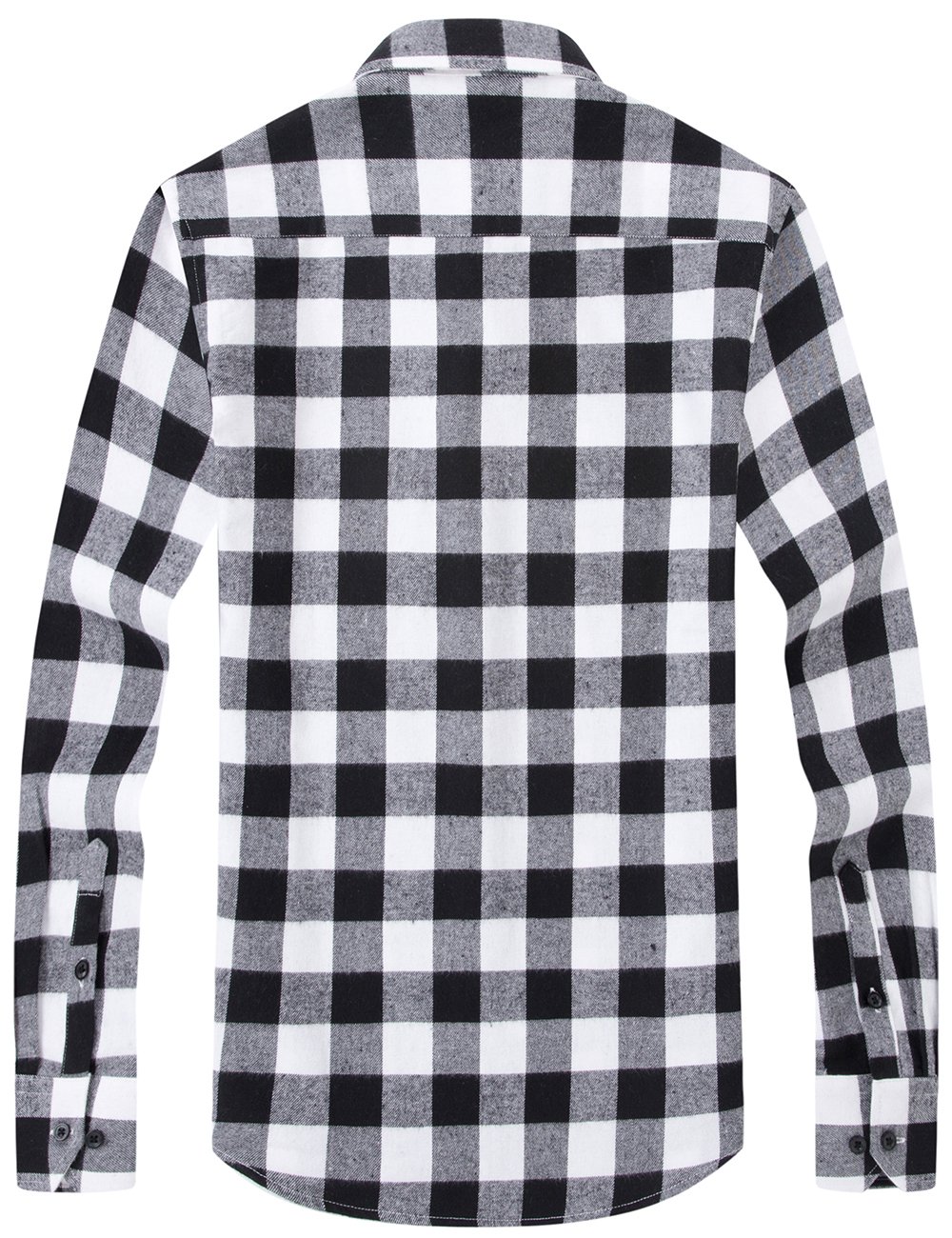 DOKKIA Men's Casual Dress Long Sleeve Buffalo Plaid Checkered Fitted Flannel Shirt (Black White Buffalo, XX-Large)