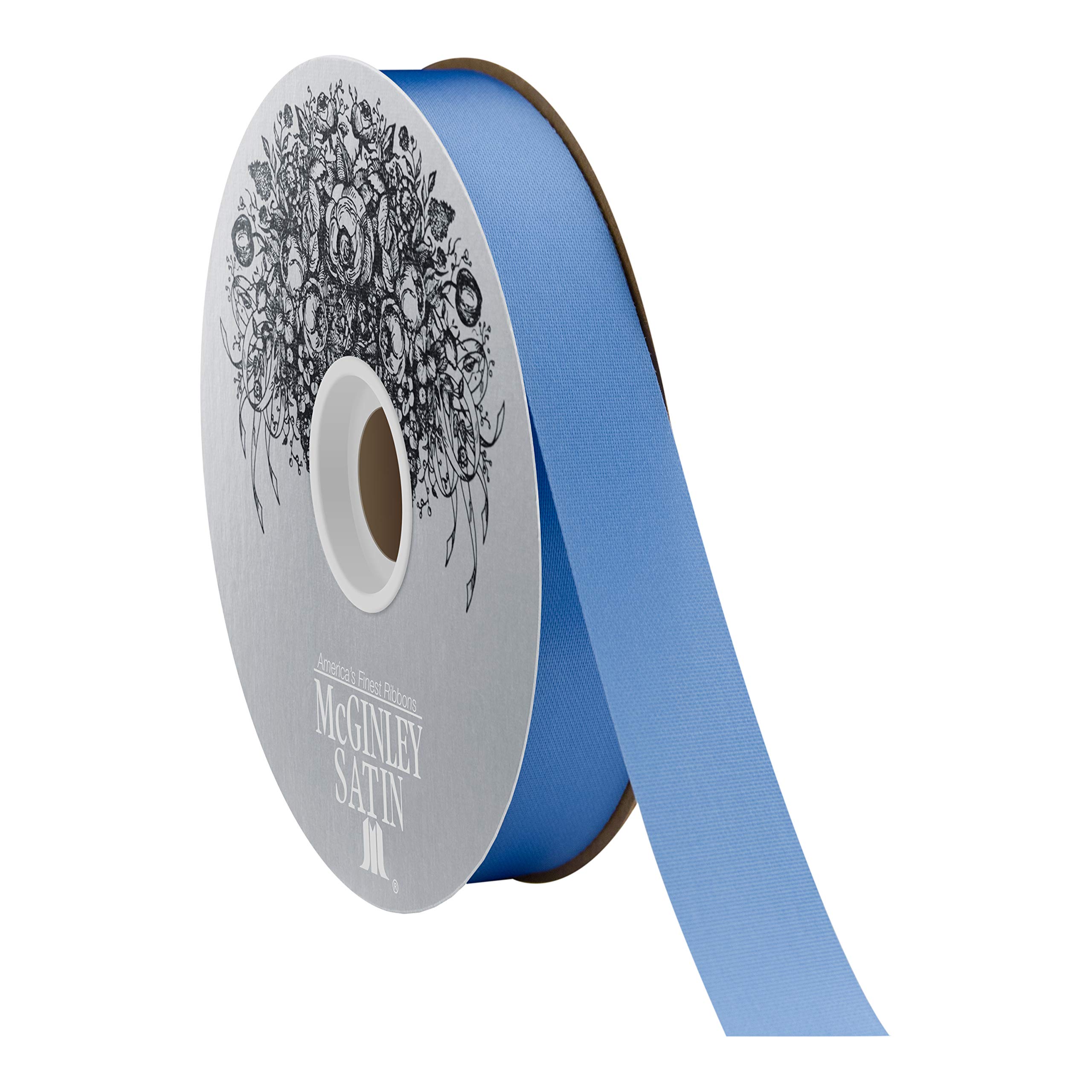 McGinley Mills 7/8" W Acetate Satin Ribbon, Columbia Blue, 100 Yard Spool