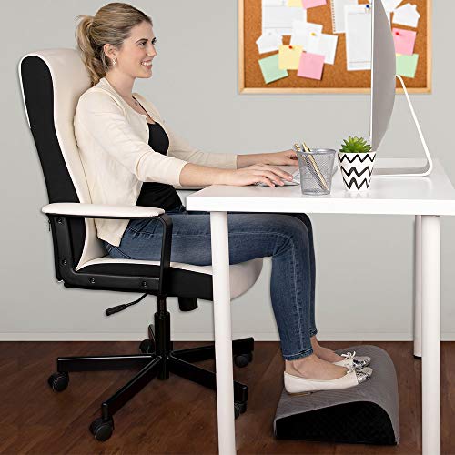 Kölbs Office Foot Rest Under Desk - Plush Velvet and Memory Foam - Longer Footrest For Added Comfort, Foot Stool Desk Accessories Teardrop Ergonomic Design Work From Home, Pc Gaming, Office, Knee Pain