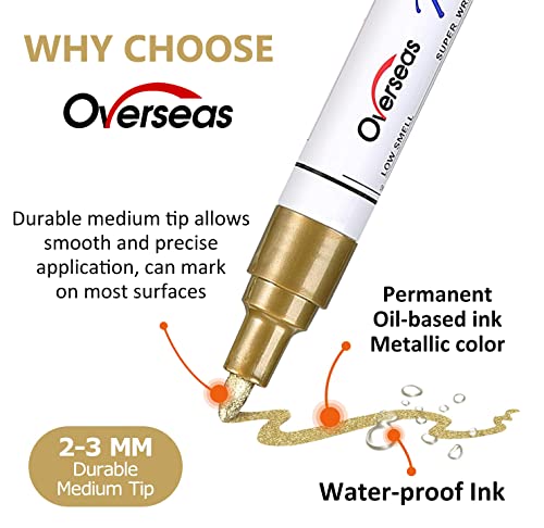 Paint Pens Paint Markers - White Permanent Markers 8 Pack, Oil Based Waterproof Quick Dry Medium Tip Marker Pen for Metal, Wood, Fabric, Plastic, Rock, Stone, Mugs, Canvas, Glass, Art Craft