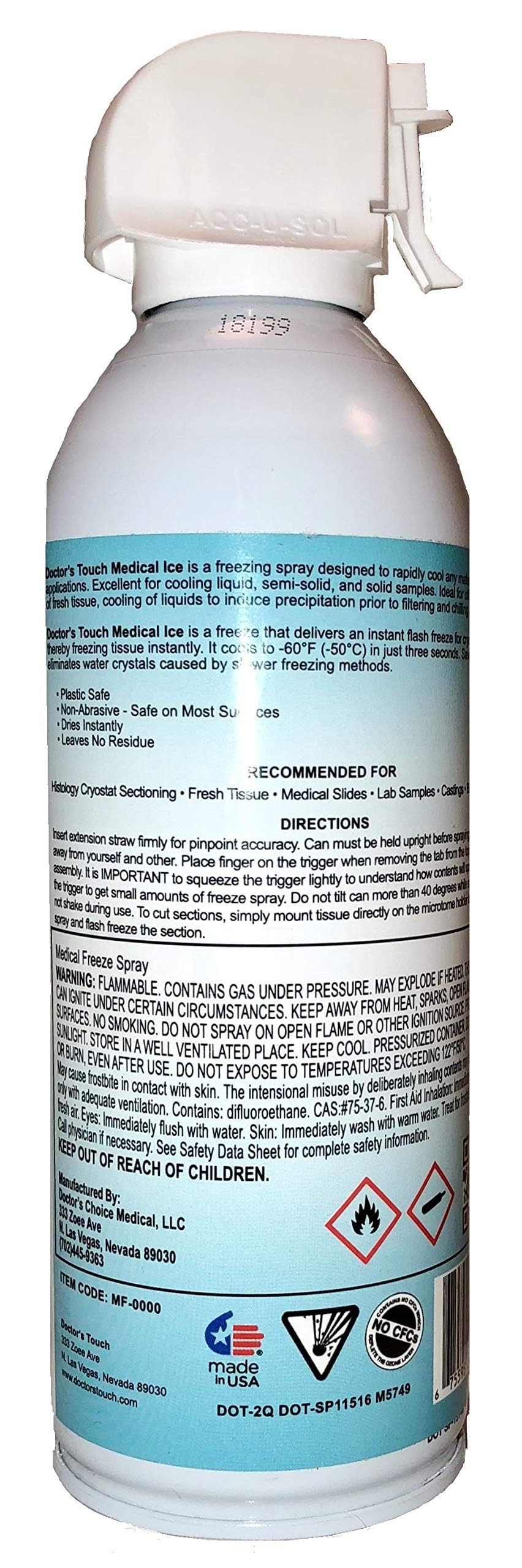 Freeze Spray DrsTouch Medical Ice 10 oz Strength Medical Grade (283ml)