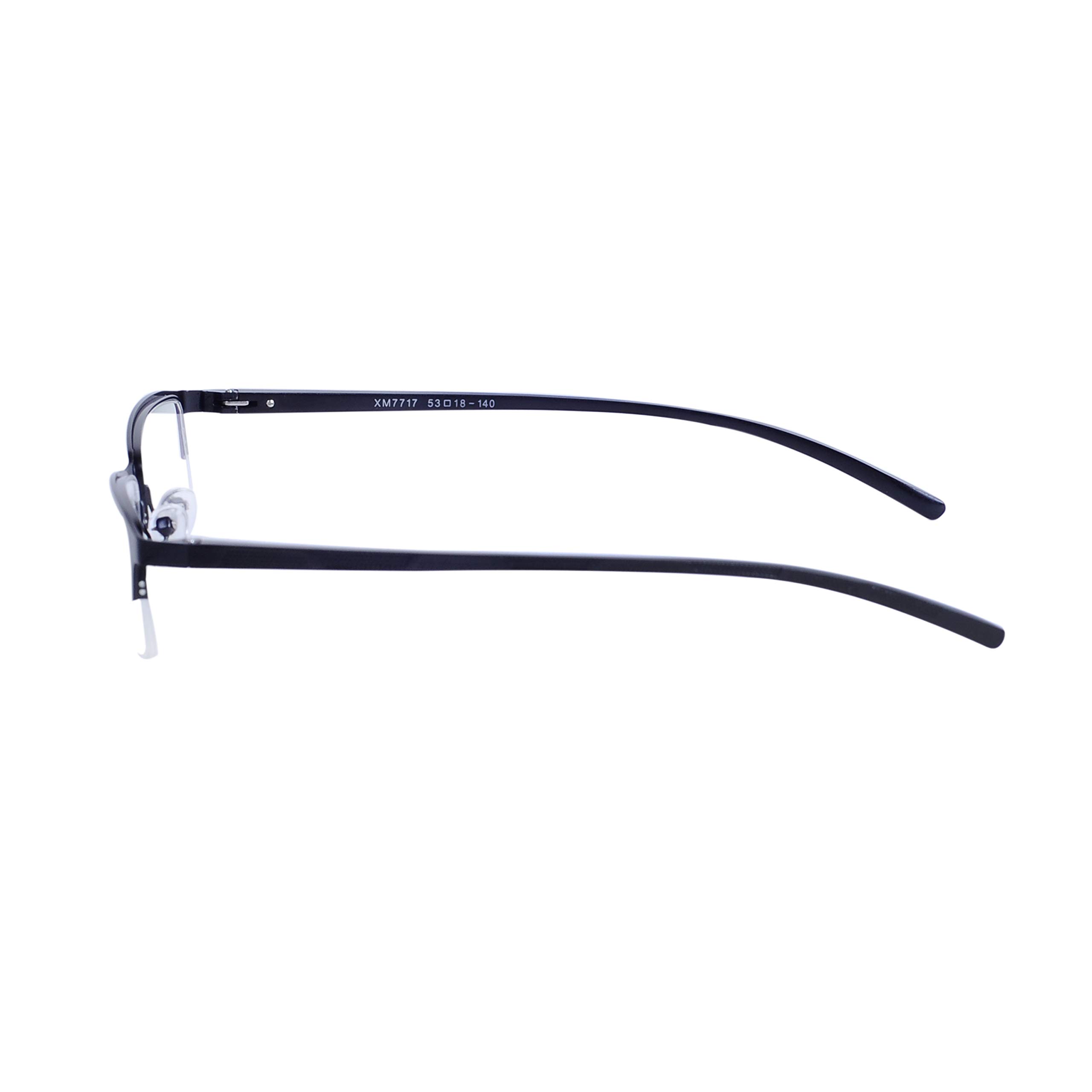 JoXiGo Blue Light Blocking Glasses for Men Vintage Half-Rim Rectangular Metal Eyewear Frame with Clear Transparent Lens UV400 with Case