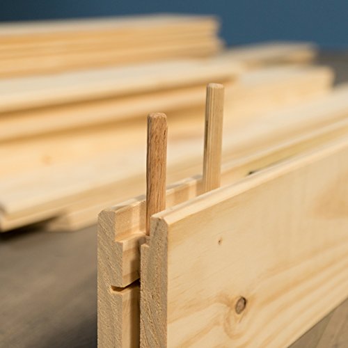 BELLEZE 42 Inch DIY Sliding Interior Barn Door, Modern Rustic Custom Farmhouse Unfinished Pine Wood for Kitchen Pantry Bedroom Living Room Closet - Unfinished