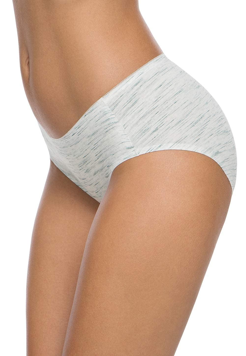 Wealurre Cotton Bikini Women's Breathable Panties Seamless Comfort Underwear(3128M,Stripe 2)