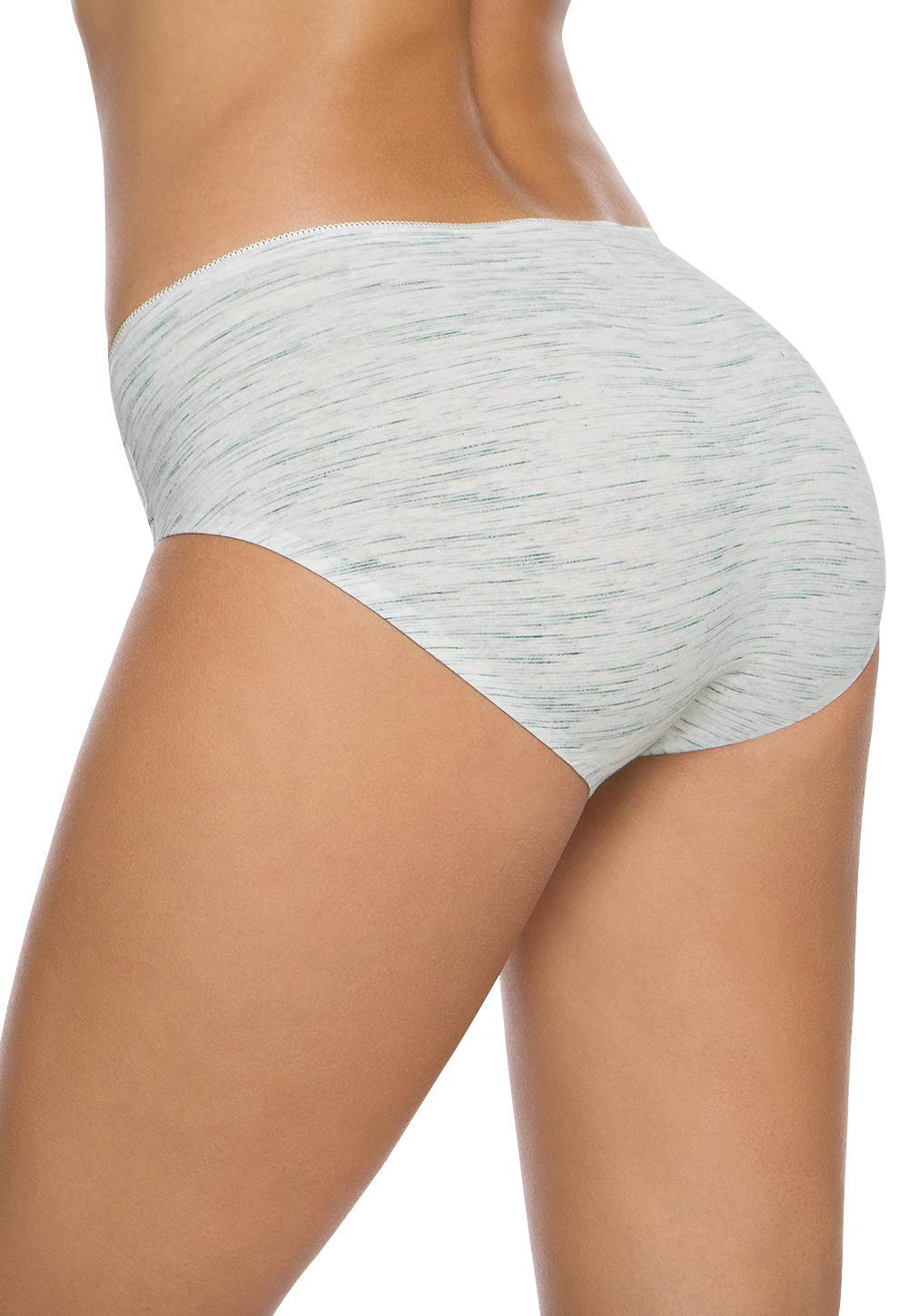 Wealurre Cotton Bikini Women's Breathable Panties Seamless Comfort Underwear(3128M,Stripe 2)