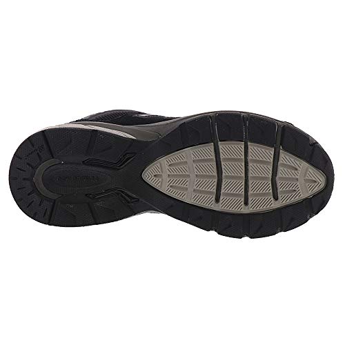 New Balance 990 V5 Lace-Up Sneaker, Black/Silver, 4 Wide US Unisex Big_Kid