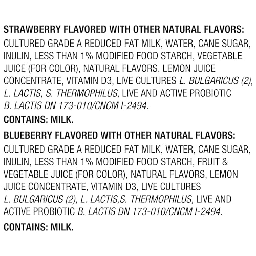 Activia Probiotic Dailies Strawberry and Blueberry Lowfat Yogurt Drinks, Delicious Daily Probiotic Yogurt Drinks to Help Support Gut Health, 8 Ct, 3.1 FL OZ