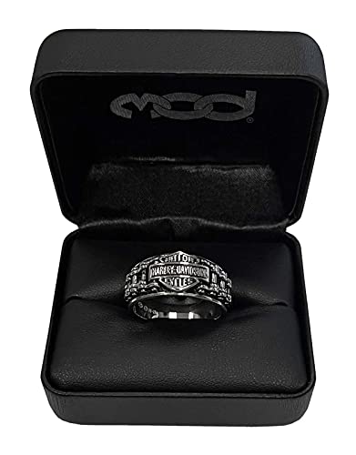Harley-Davidson Men's Bar & Shield Bike Chain Ring, Sterling Silver HDR0260 (12)