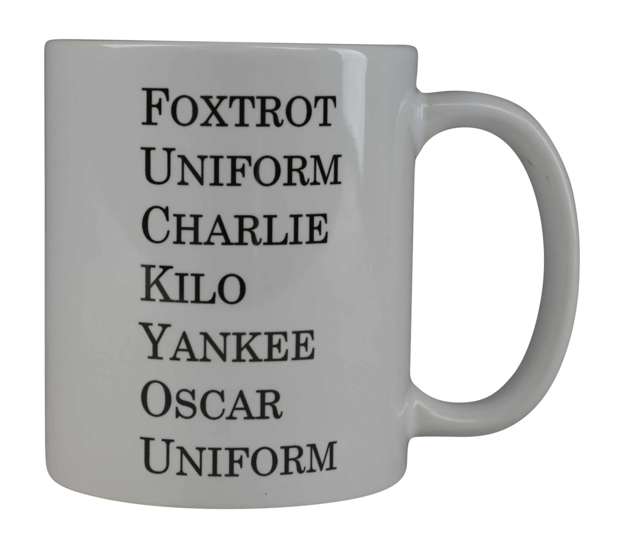 Rogue River Tactical Funny Coffee Mug Military Alphabet Novelty Cup Great Gift Idea For Office Party Employee Boss Coworkers (Foxtrot)