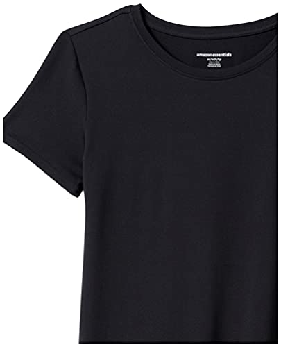 Amazon Essentials Women's Tech Stretch Short-Sleeve Crewneck T-Shirt (Available in Plus Size), Pack of 2, Black, Large