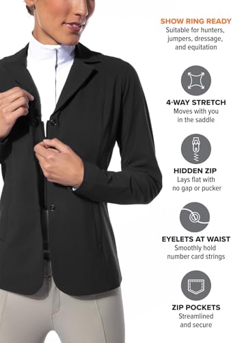Kerrits Stretch Competitor Koat 4-Snap Black Size: XL
