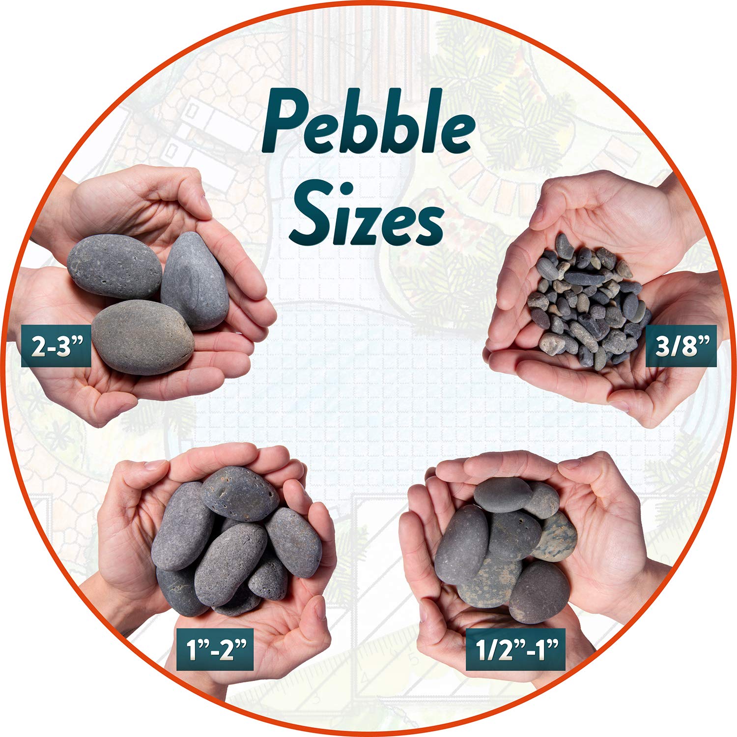 Mexican Beach Pebbles | 20 Pounds of Smooth Unpolished Stones | Hand-Picked, Premium Pebbles for Garden and Landscape Design | Black Buttons, 1/2 Inch - 1 Inch