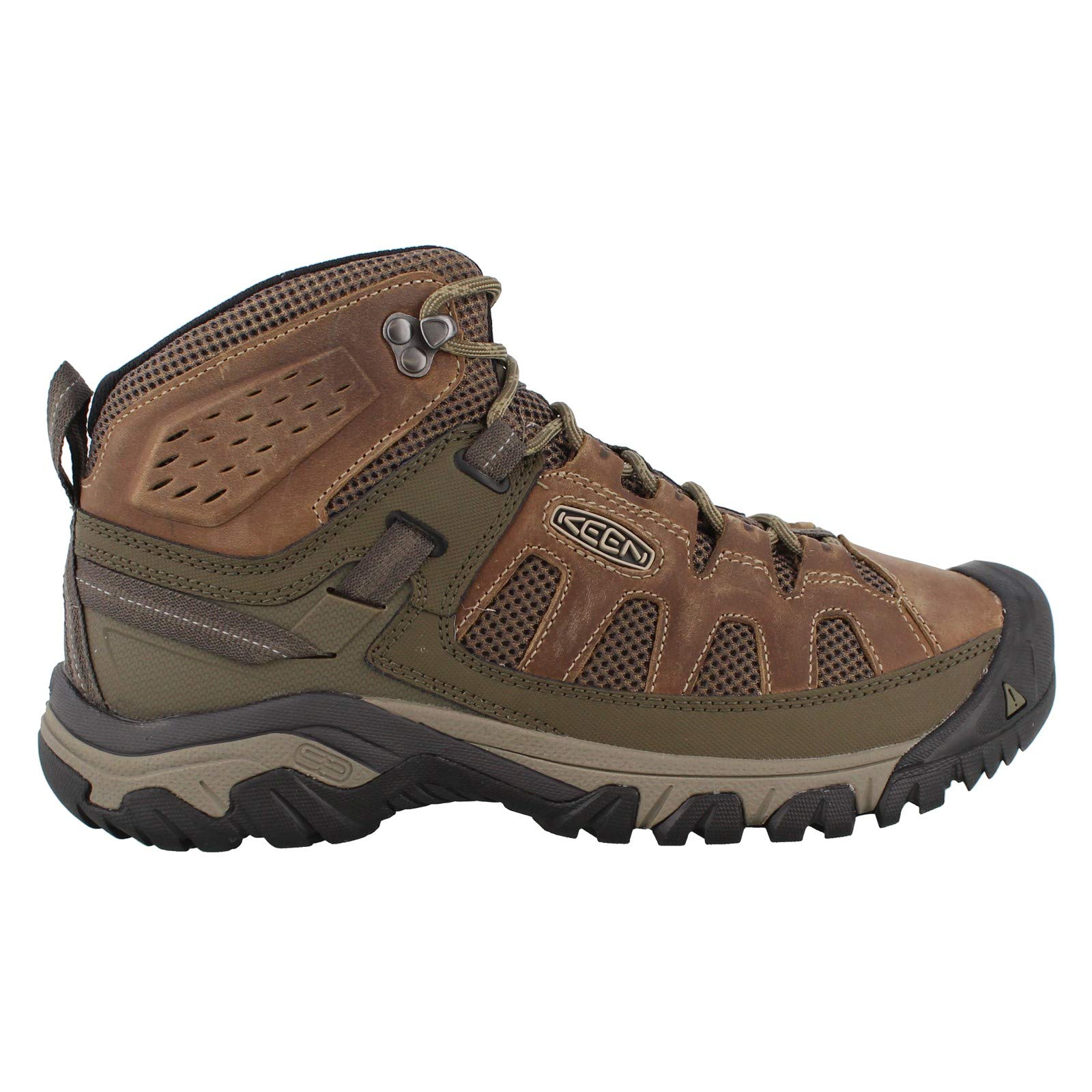 KEEN Men's Targhee Vent Mid Height Breathable Hiking Boots, Olivia/Bungee Cord, 12