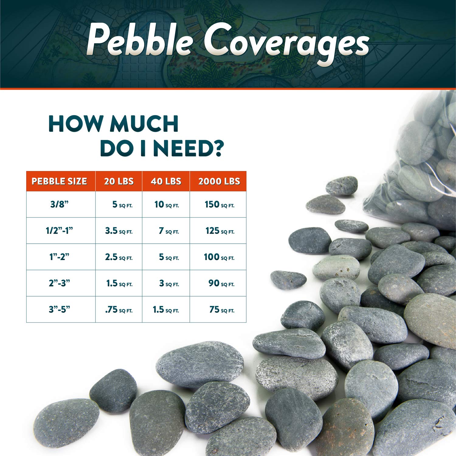Mexican Beach Pebbles | 20 Pounds of Smooth Unpolished Stones | Hand-Picked, Premium Pebbles for Garden and Landscape Design | Black Buttons, 1/2 Inch - 1 Inch