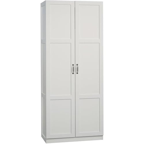 Pemberly Row 29" W Traditional Style Storage Cabinet, Pantry Cabinet, Linen Cabinet with Shelves in White